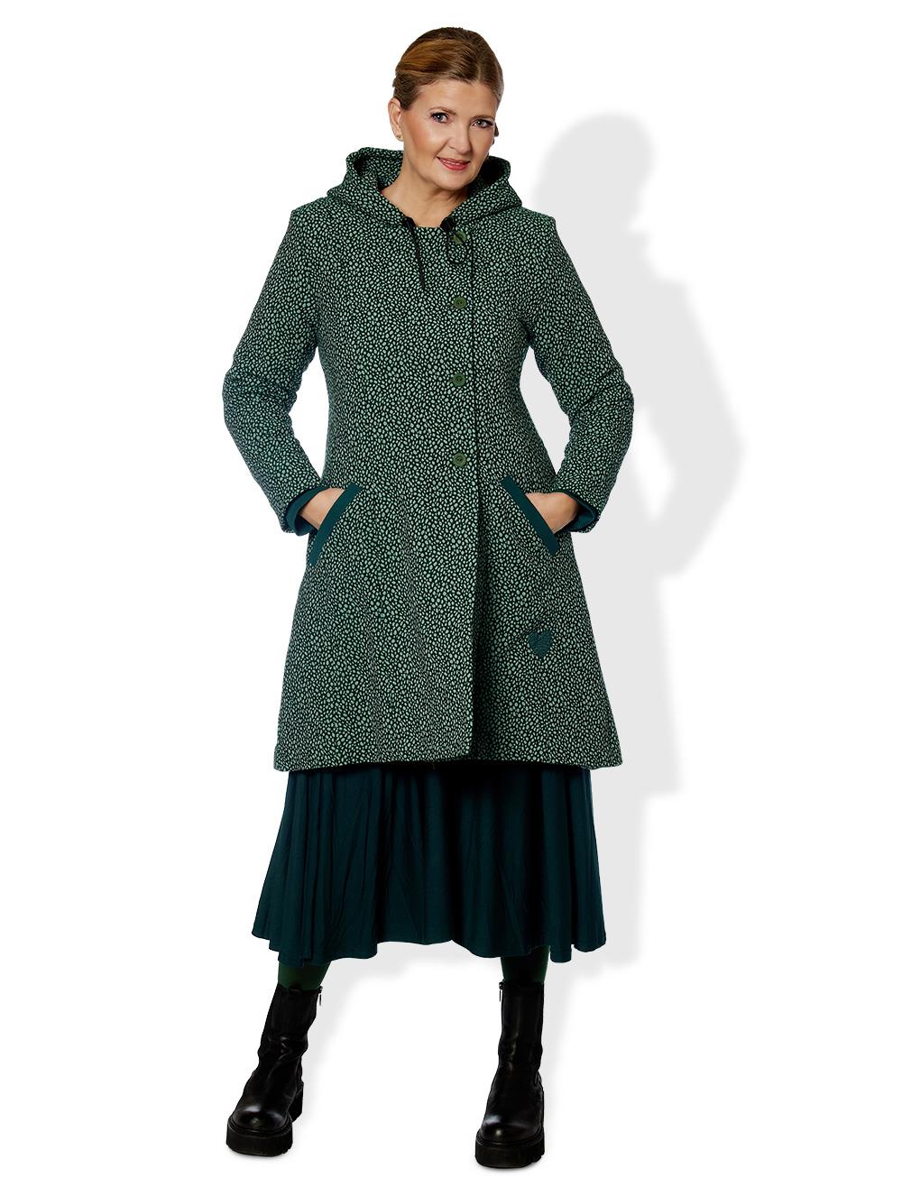 Windy Wallis Small Pox Green frakke i jaquard